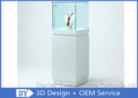 China OEM Square White Glass Jewelry Display Cases / Lockable Jewellery Display Cabinet for sale