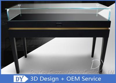 China Simple Modern Wood Black Museum Pedestal Display Case With Lock for sale