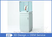 China Shinning White Custom Glass Jewelry Display Case With Lighting 450 X 450 X 1250MM for sale