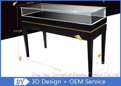 China Fashion Custom Glass Display Cases / Glossy Black Wooden Exhibition Display Plinths for sale