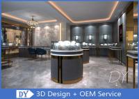China Custom Gray Wood Plus Veneer Store Jewelry Display Cases Fully Assembly for sale