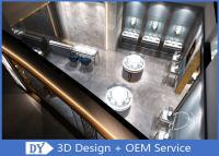 China Custom Gray Wood Plus Veneer Store Jewelry Display Cases Fully Assembly for sale