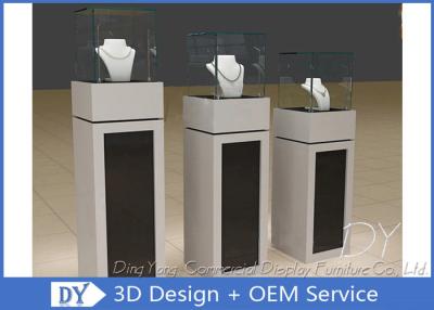 China Square Matte Black White Wooden Display Plinth With Small Cabinet for sale