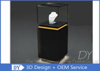 China Pre - Assembly Black Exhibit Pedestal Display Showcase With Lighting for sale