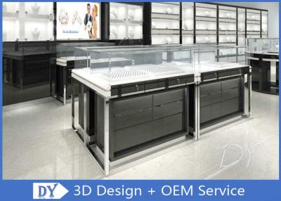 China OEM Glossy Black Stainless Steel Showcase Display For Jewelry for sale
