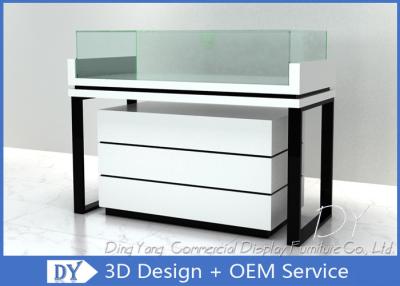 China Moder Nice Glossy White Jewellery Display Case With Black S/S Leg for sale