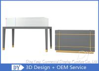 China OEM Gray Jewelry Showcase Display With Wooden + Glass + Led Lights for sale