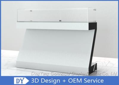 China White Coating  MDF Jewelry Showcase Display with Wooden +  Glass + Lights + Acrylic for sale