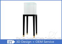 China Free Standing Glass Jewelry Display Case With Wood + Glass + Led Lights for sale