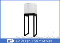 China S / S Glass Jewelry Display Case / Free Standing Jewelry Tower Showcase for sale