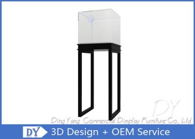 China S / S Glass Jewelry Display Case / Free Standing Jewelry Tower Showcase for sale