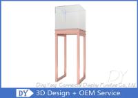 China S / S Glass Jewelry Display Case / Free Standing Jewelry Tower Showcase for sale