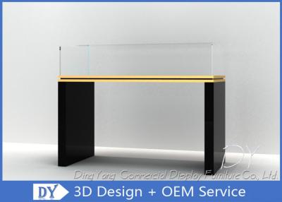 China Black Jewellers Display Case / Glass Jewellery Showcase Cabinet for sale