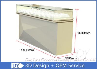 China Modern Nice Beige Glasses Jewellery Showroom Counter Designs for sale
