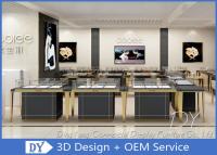 China Store Jewelry Merchandise Display Cases with Stainless Steel + Wood + Glass + Lights for sale