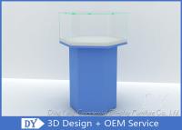 China Wood Blue Glass Jewelry Display Case / Jewelry Furniture Cabinets for sale
