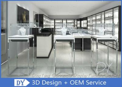 China Pre - Assemble Structure Wood Jewelry Glass Display Cabinet 600 X 600 X 1300MM for sale