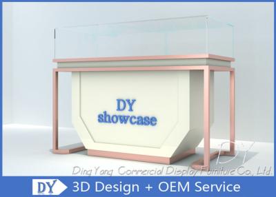 China 1200 X 550 X 950 Wooden Beige Jewelry Store Showcases With Light for sale
