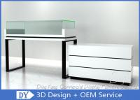 China Moder Nice Glossy White Jewellery Display Case With Black S/S Leg for sale