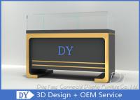 China 1 / 4 View Beige Wood Glass Jewellery Showroom Furniture With Logo for sale