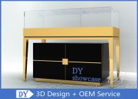 China S/S + MDF + Glass + Lights Gold Jewellery Showroom Interior 3D Design for sale