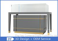 China Store Jewelry Merchandise Display Cases with Stainless Steel + Wood + Glass + Lights for sale