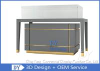 China OEM Gray Jewelry Showcase Display With Wooden + Glass + Led Lights for sale