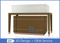 China Simple Matte Brown Glass Display Cabinets With Lights For Jewelry Shop for sale