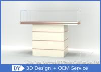 China Simple Fashion Wood Glass Jewellery Display Table / Jewelry Counter Design for sale