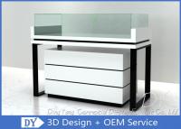 China White Jewelry Display Cases , Retail Glass Wooden Jewellery Display Cabinets for sale