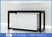 China Glossy White Glass Jewelry Counter Display / Jewelry Showcases for sale