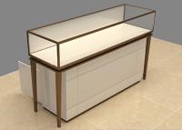 China Luxury Rose Gold Stainless Steel Jewellery Display Cabinets For Retail Shop for sale