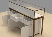 China Luxury Rose Gold Stainless Steel Jewellery Display Cabinets For Retail Shop for sale