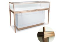 China Matte White Wooden Glass Display Cases For Jewelry And Watch Store for sale