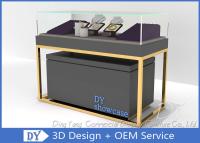 China Gold Stainl Steel Matte Gray Jewelry Store Showcases With Locks Dis - Assembly Structure for sale