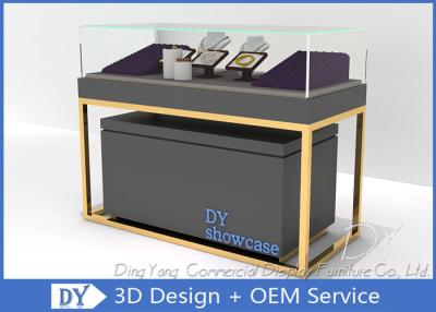 China Gold Stainl Steel Matte Gray Jewelry Store Showcases With Locks Dis - Assembly Structure for sale