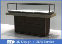China Half Stain Steel Frame Glass Jewelry Display Case With Custom Logo for sale