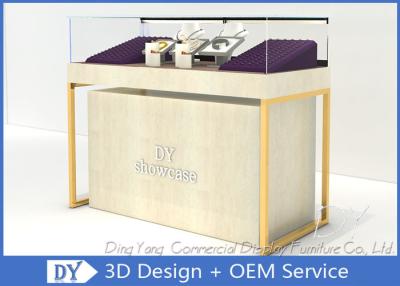 China Quarter Vision Jewellery Shop Display Counter With LED Pole Lights for sale