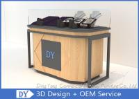 China Lockable Wooden Glass Veneer Jewelry Shop Counters Install Lights for sale