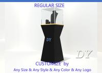 China Fashion Pre-Assembled Black Glass Jewelry Tower Showcase With Lock for sale
