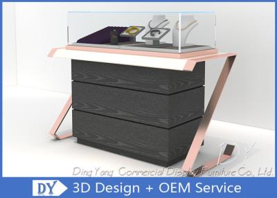 China Smart Fashionable Glass Jewelry Store Counter With Wood Storage 1200 X 550 X 950MM for sale