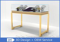 China Beauty Practicability Glass Jewelry Showcases With Dis - Assembly Gold Legs for sale