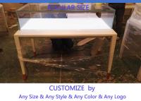 China Simple Usefull Modern White Wood Glass Counter Display For Jewelry for sale
