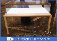 China Simple Usefull Modern White Wood Glass Counter Display For Jewelry for sale