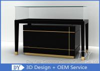 China Fashionable Black Glass Jewelry Showcase Display With Large Storage for sale