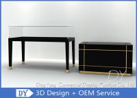 China Pre Assembly Wood Glass Jewelry Store Counter With Lights / Lock / Stainless Steel Hooks for sale