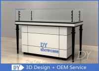 China Lockable Glass Store Jewelry Display Cases With LED Pole Lights / Jewellery Shop Showcase for sale