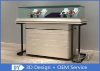 China White Gold Glass Store Jewelry Display Cases With Locks Lacquer Finished for sale