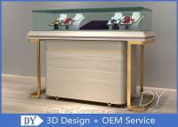 China White Gold Glass Store Jewelry Display Cases With Locks Lacquer Finished for sale