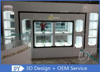 China Fully Pre Assembly Modern Jewelry Showcases With MDF Wood + Glass + Lights for sale